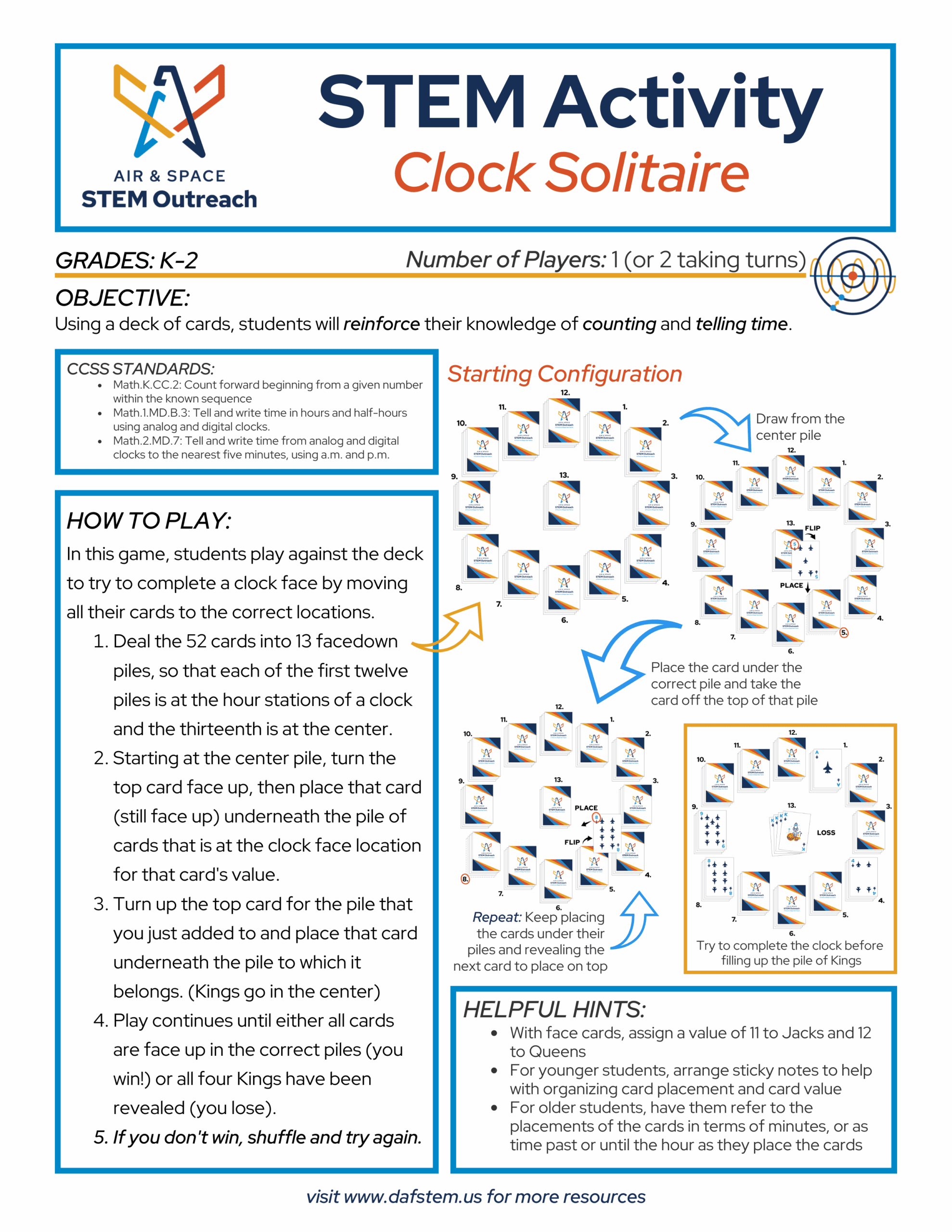 Clock Solitaire - Air & Space STEM Outreach